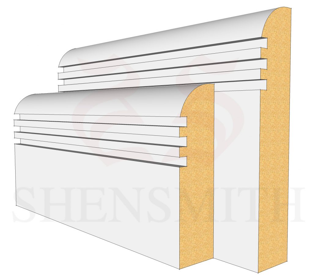 Bullnose Rebated 3 MDF Skirting Board – SkirtingBoards.com®