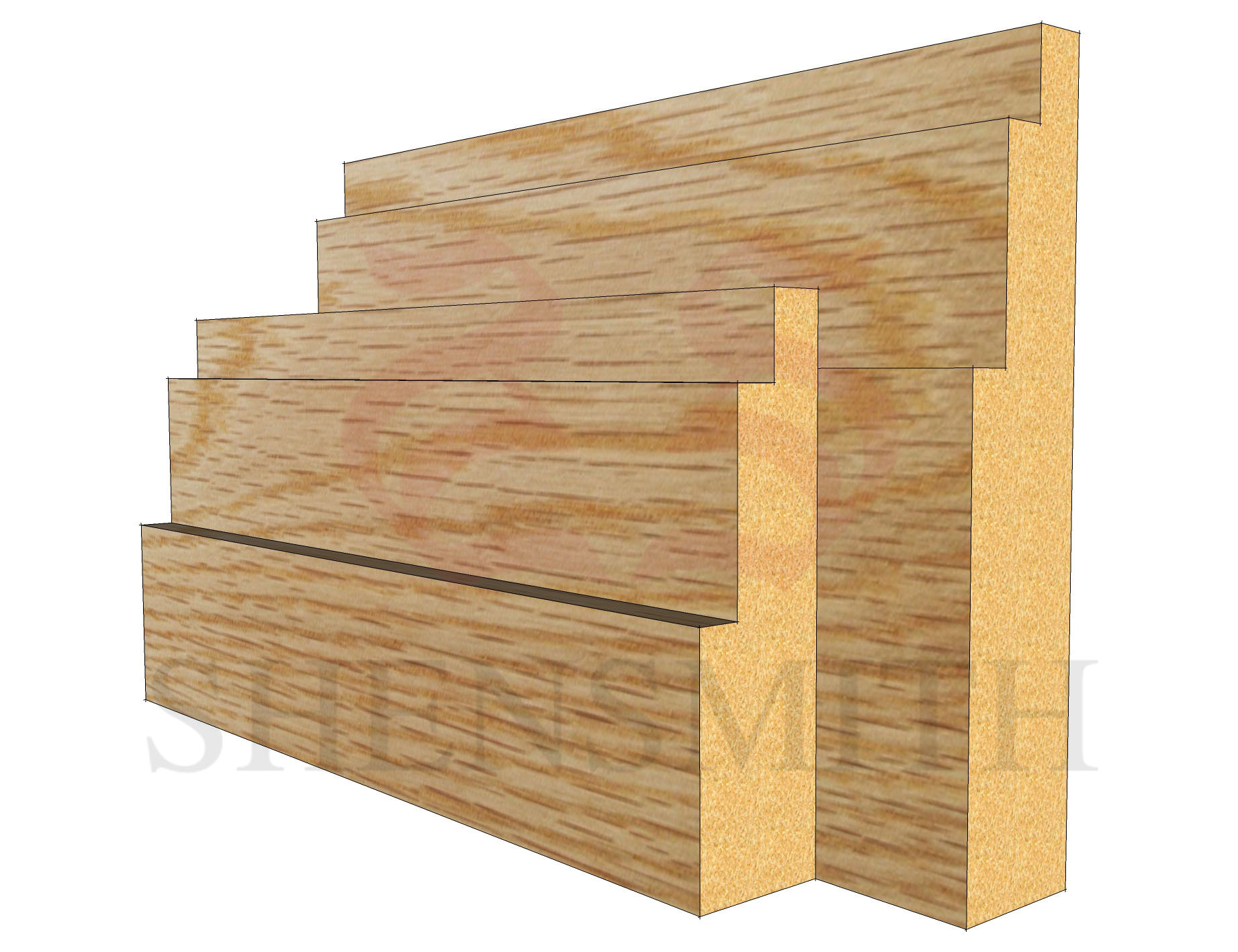 double stepmm Oak Skirting Board – SkirtingBoards.com®