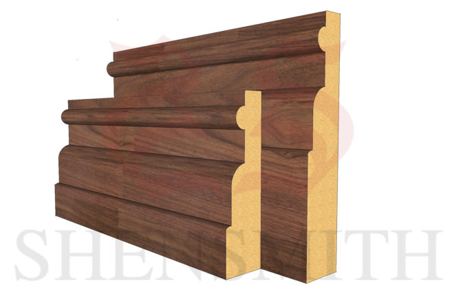 Reeded 1 Walnut Skirting Board – SkirtingBoards.com®
