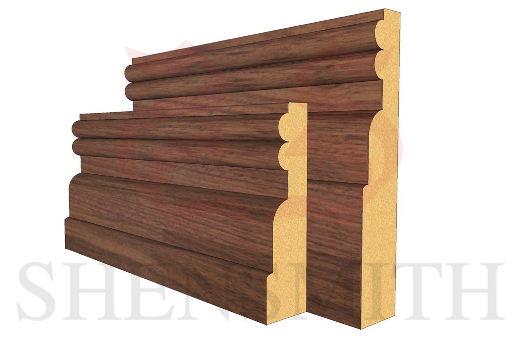 Reeded 2 Walnut Skirting Board – SkirtingBoards.com®
