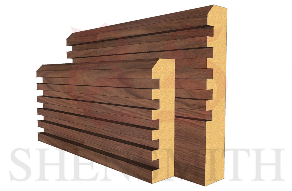 Ribbed Walnut Skirting Board – SkirtingBoards.com®